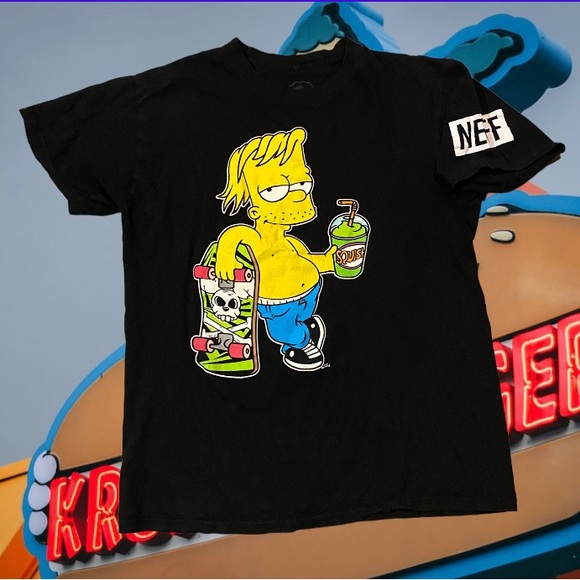 Neff | Shirts | Neffbart Simpson Skateboard Skull And Bones Squish ...